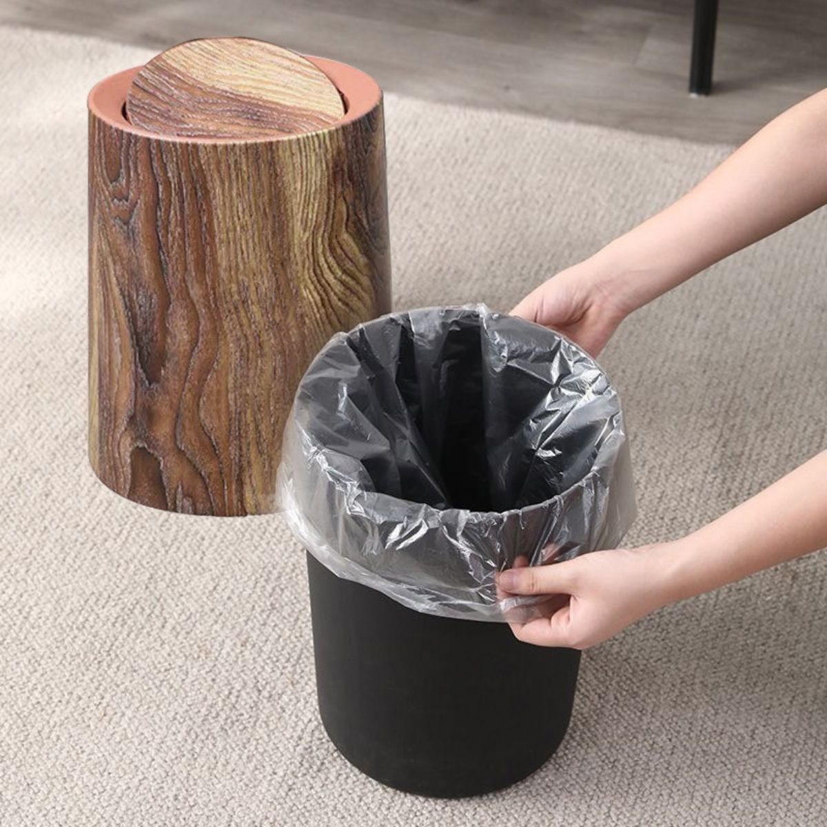 Tacho de Basura Diseño Madera